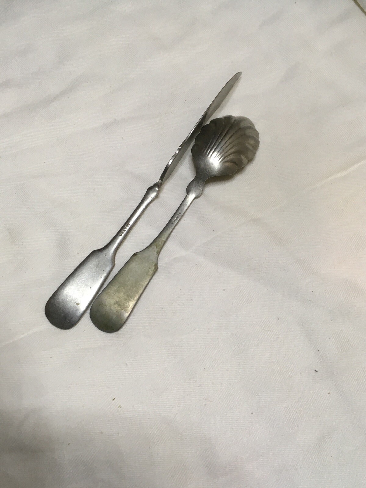 Vintage ALASKA silverplate Master Butter Knife & Sugar Spoon Flatware ...