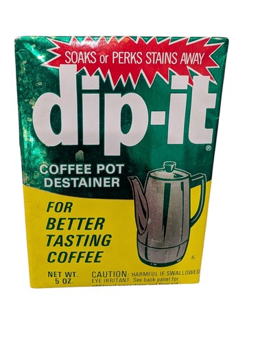 Dip-It Coffee Pot Cleaner Destainer Vintage Sealed 5 Oz Box NOS ...
