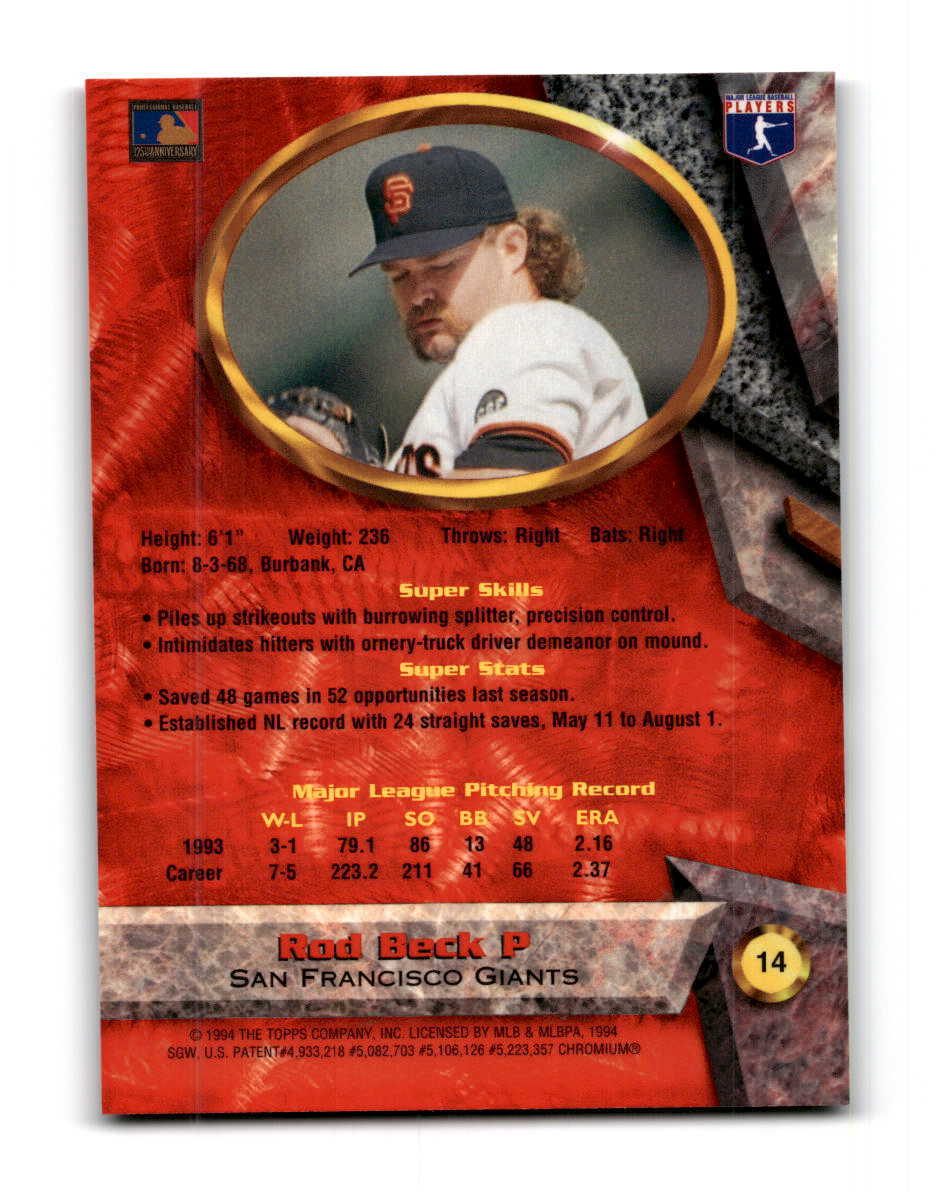 1994 Bowman's Best Rod Beck 14 | eBay