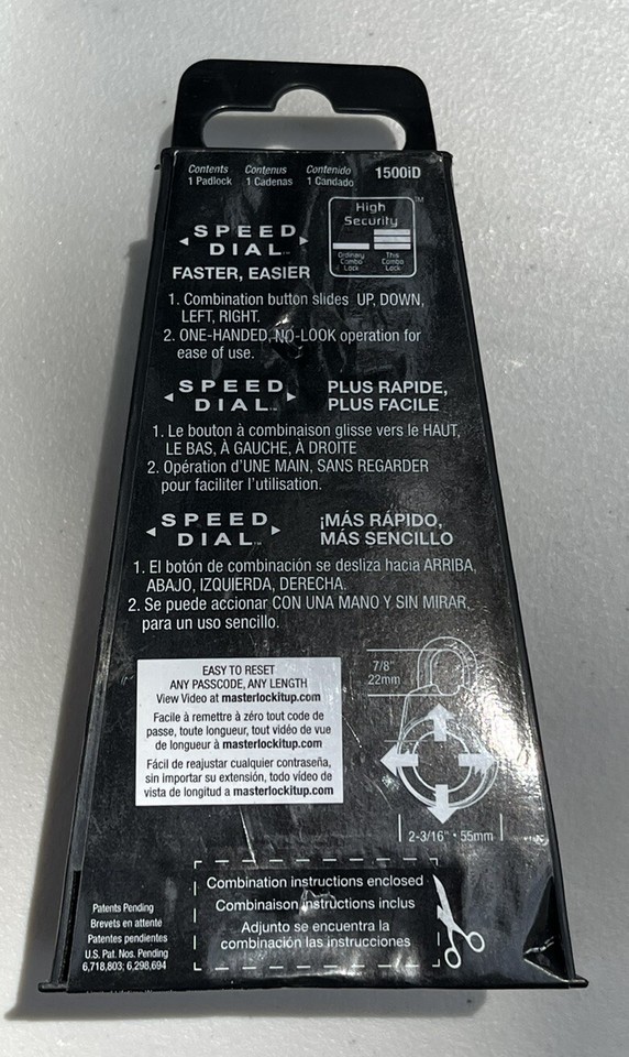 Master Lock Speed Dial Padlock 1500iD Red New | eBay