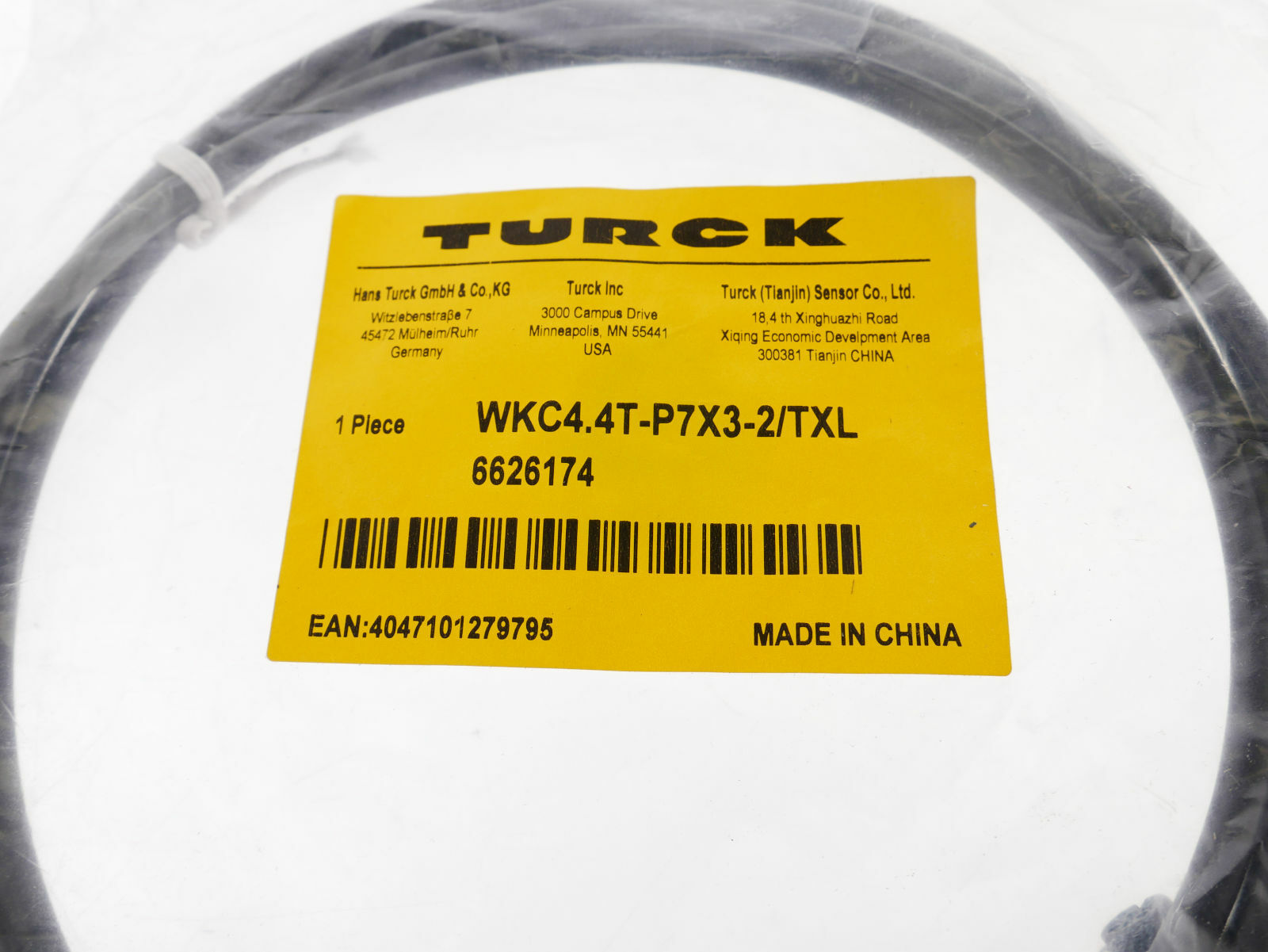 TURCK WKC4.4T-P7X3-2/TXL 6626174 WKC44TP7X32TXL 2m, M12, 4pin, PUR, LED ...