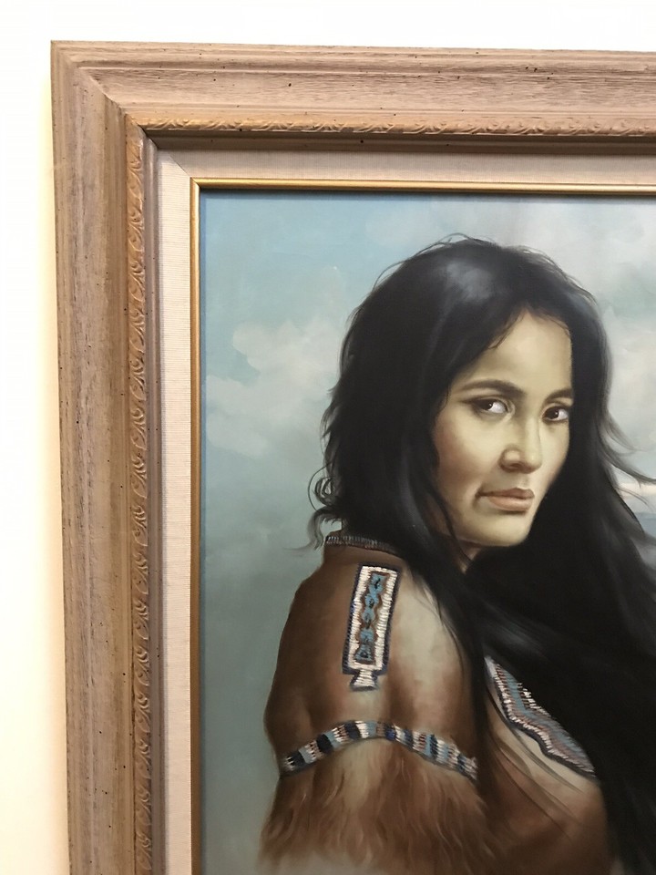 Z. GARCIA MASTERWORK VTG. OIL PAINTING NATIVE AMERICAN SUBJECT ON ...