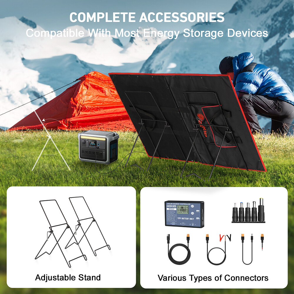 100w 12v Portable Folding Solar Panel Kit For Car/Caravan/Power station ...