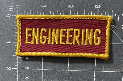 Vintage Engineering Patch Tab Red Yellow Gold USMC United States Marine ...