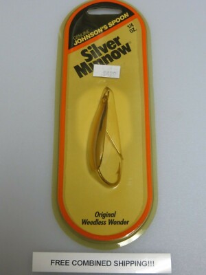 Rare Vintage Johnson Silver Minnow Weedless Wonder Spoon 1/4oz Gold | eBay