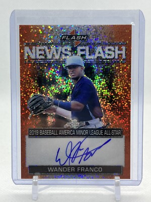 WANDER FRANCO 2019 Leaf Flash Baseball 💎 News Flash Orange 2/10 💎 RAYS ...