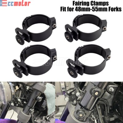 Fairing Fork Mount Clamps Clips Adjustable Fit for 48mm-55mm Forks Pack ...