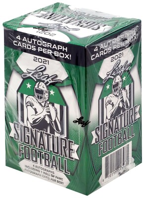 NFL Leaf 2021 Signature Football Trading Card BLASTER Box [4 Autographs ...