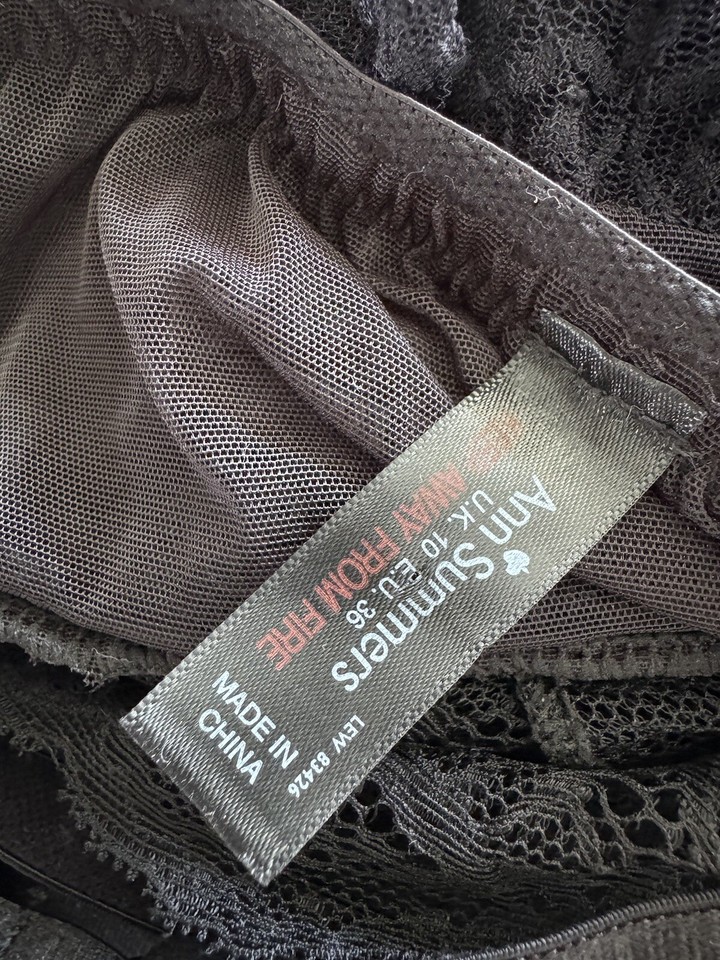 Ann Summers Size 10 Black Lacy Sexy Babydoll Chemise Lingerie Dress ...