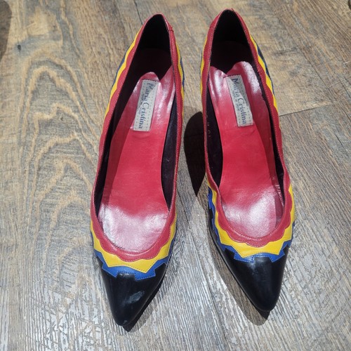 Vtg Multicolor Heels Pumps Maria Cristina Size 10B Made In Spain | eBay