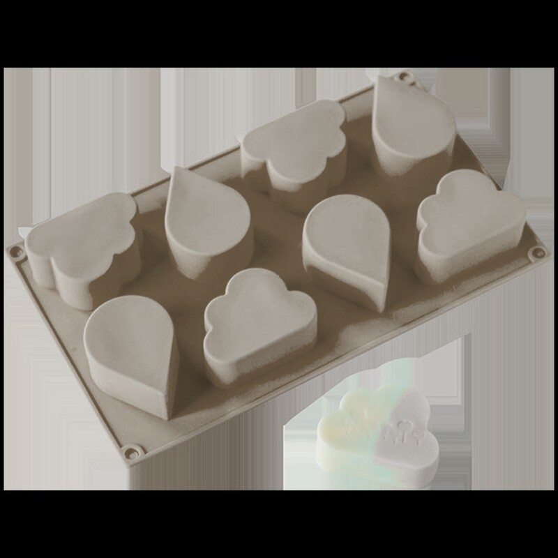 8-Cavity Clouds Raindrops Shape Soap Mold Homemade Soap Crafting Mould ...