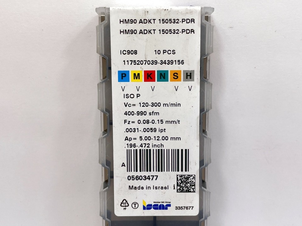 ISCAR HM90 ADKT 150532-PDR New Carbide Inserts 5603477 Grade IC908 3pcs ...