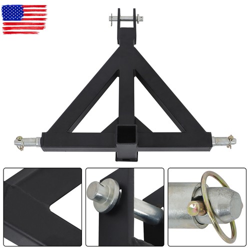 3 Point 2'' Trailer Receiver Hitch Tow Drawbar Category 1 Tractor ...