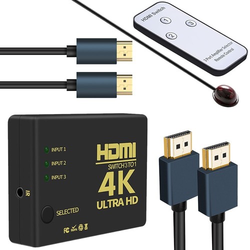 High Reliable UPGRADE 3-Port 4K HDMI Switcher Selector HDMI to HDMI ...