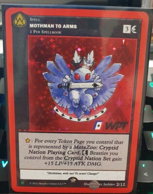 MetaZoo Mothman To Arms Holo Promo Card KICKSTARTER WPT 2/12 | eBay ...