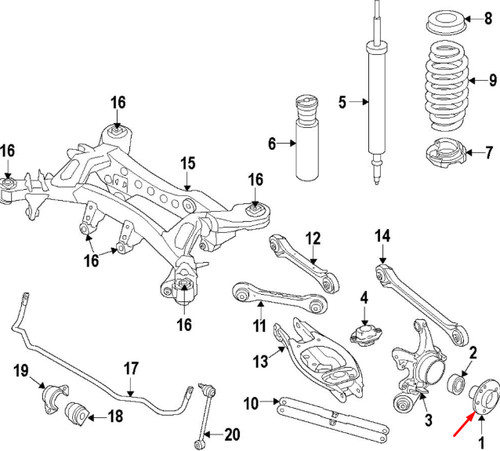 NEW BMW 1 F21 REAR LEFT WHEEL BEARING HUB 33416867261 OEM | eBay
