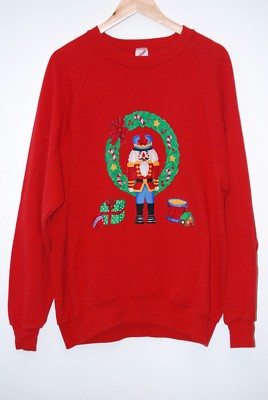 VTG Jerzees Ugly Nutcracker Christmas Sweater Working Jingle Bells ...