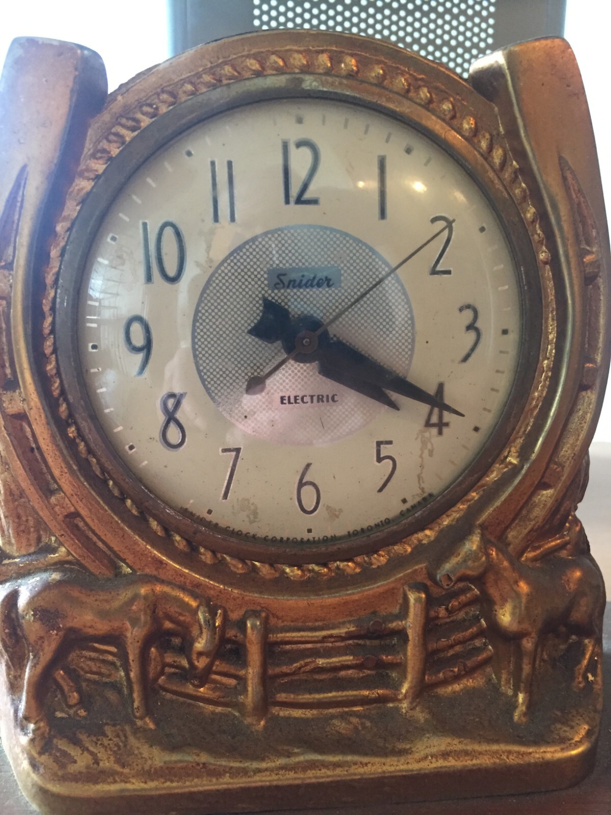 💎1950's SNIDER HORSE CLOCK -ORIGINAL -STILL WORKS- RARE CANADIAN PIECE ...