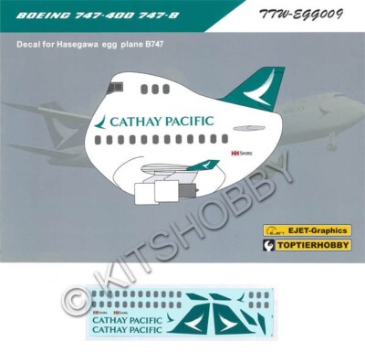 TOPTIERHOBBY EGGPLANE (Egg Plane) Boeing 747 - Cathay Pacific Decal | eBay