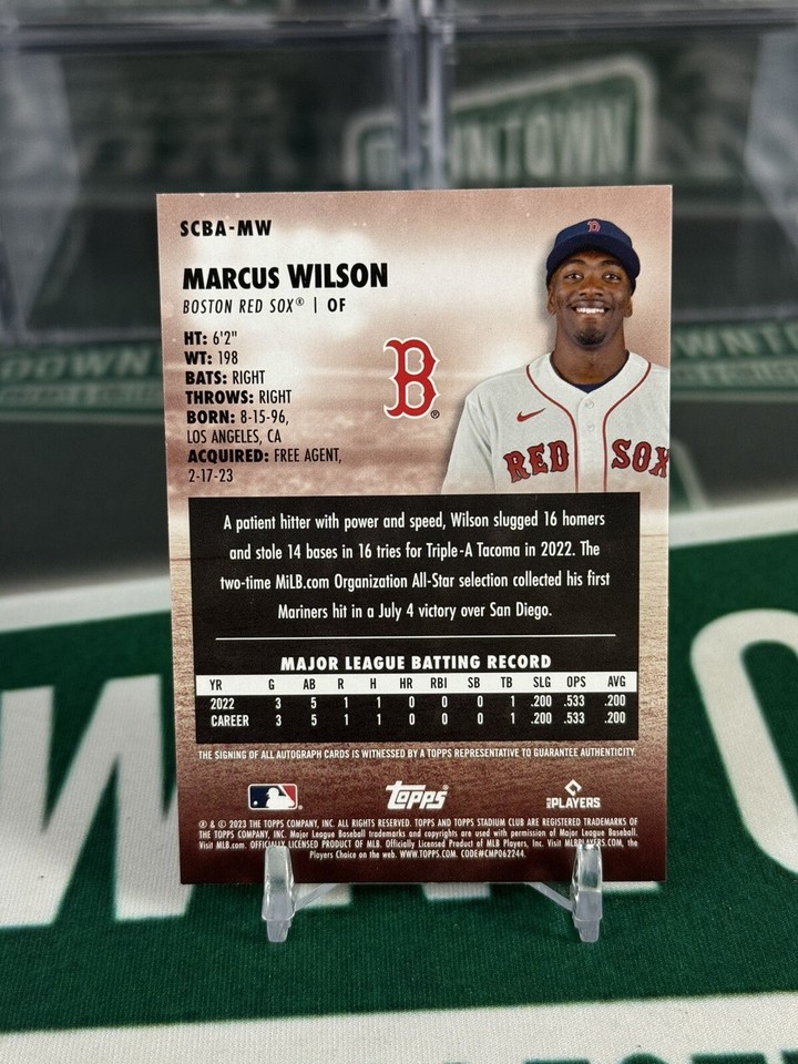 2023 Topps Stadium Club Autographs Marcus Wilson Auto Boston Red Sox #SCBA-MW | eBay