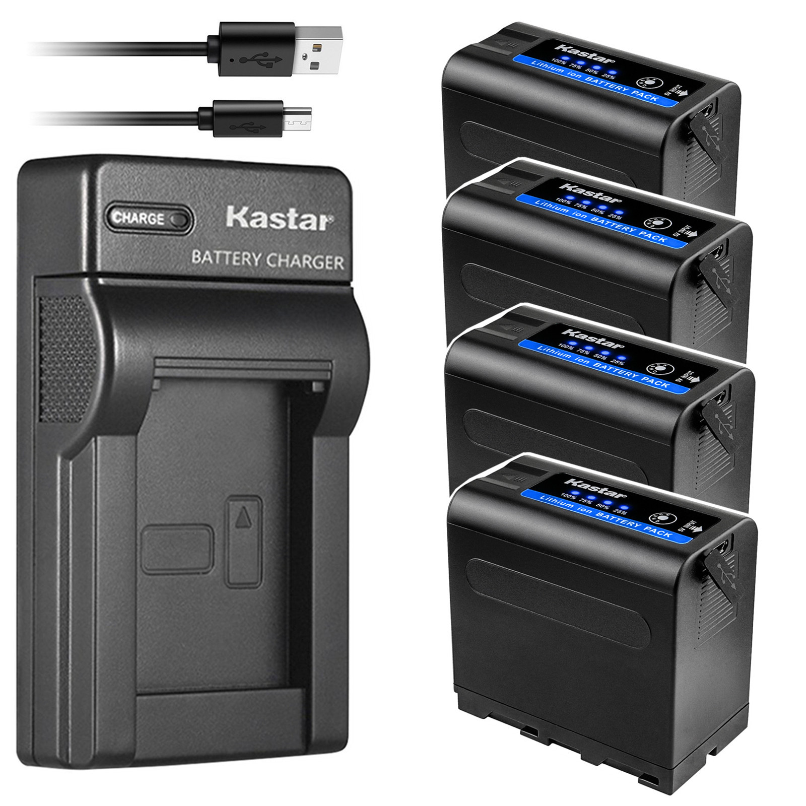 Kastar F980 Battery Slim Charger for Sony NP-F330 NP-F550 NP-F750 NP ...