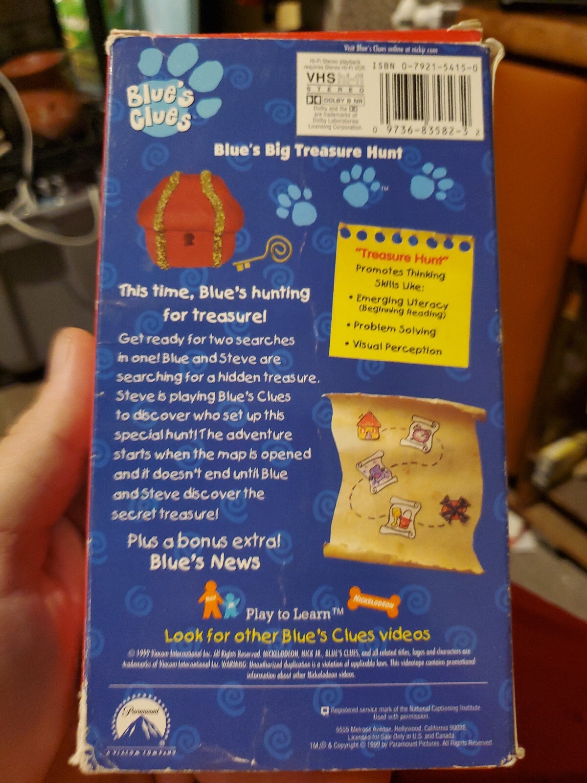 BLUE'S CLUES Blue's Big Treasure Hunt VHS | Grelly USA