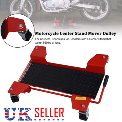 Motorcycle Dolly Centre Stand Motorbike Garage Mover Parking Trolley ...