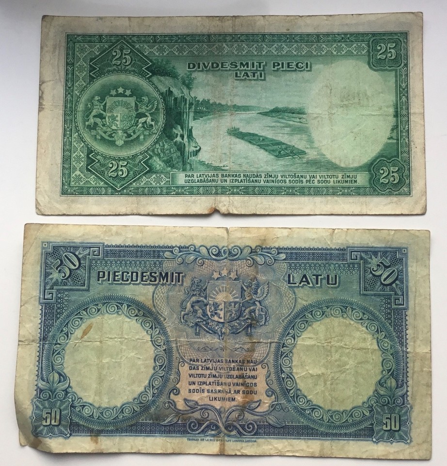 1934 Latvia 50 Latu banknote & 1938 Latu Banknote | eBay UK