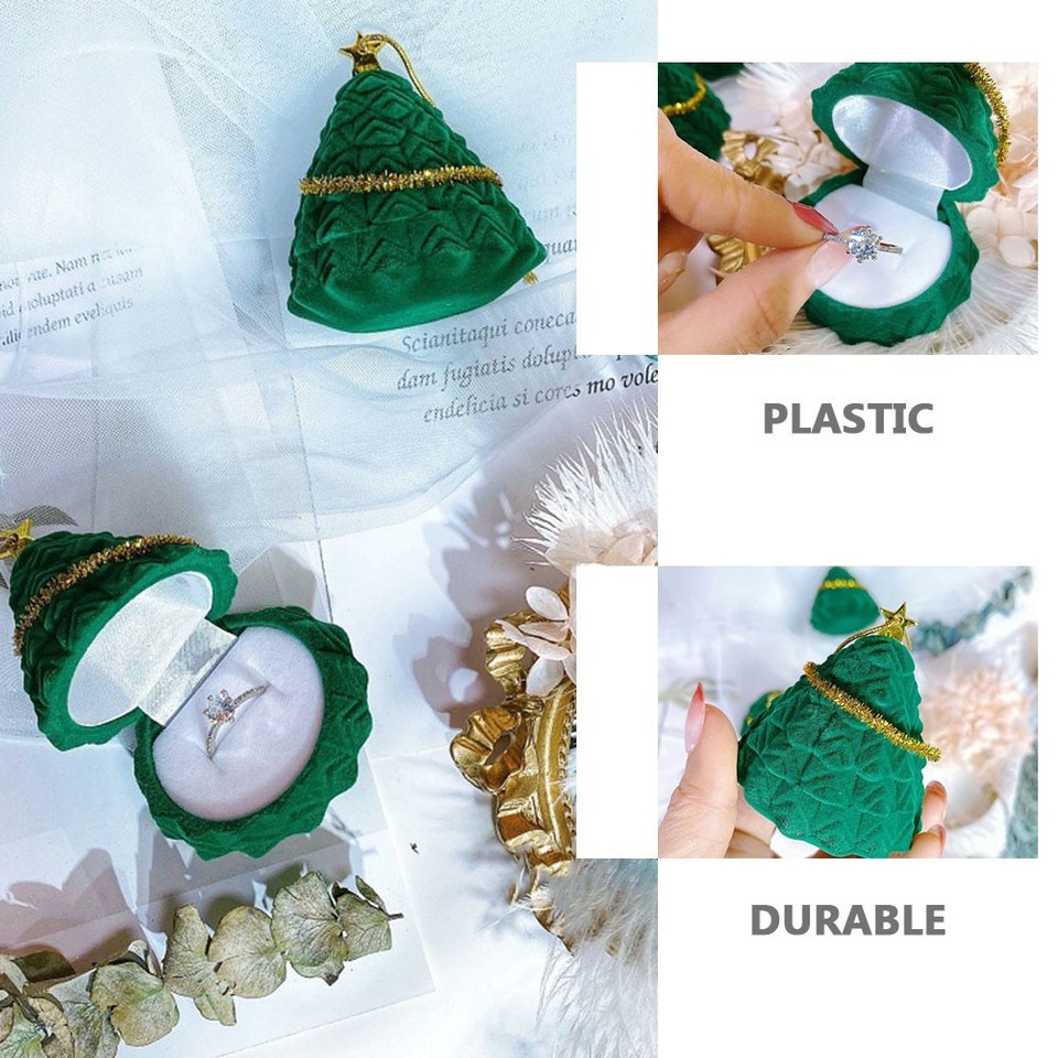 2 PCS Jewelry Decorative Box Small Boxes Ear Studs Storage Holiday Case ...