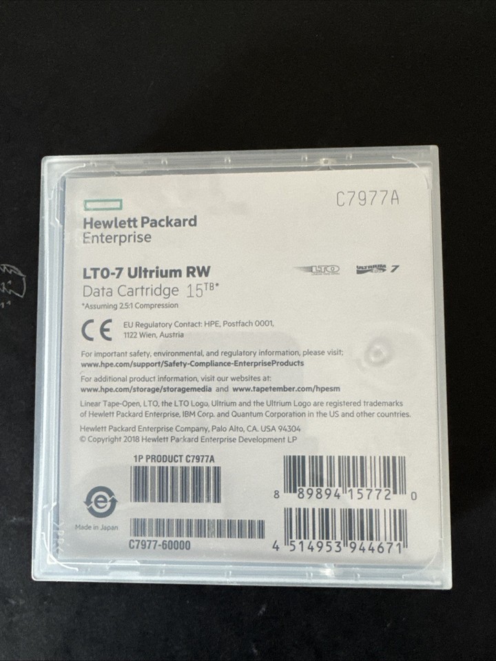 HP LTO-7 Ultrium RW Data Tape Cartridge - 15TB C7977A | eBay