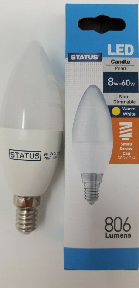Status LED Candle Bulb B22 E27 E14 B15 Warm White 2700K Light Bulbs ...