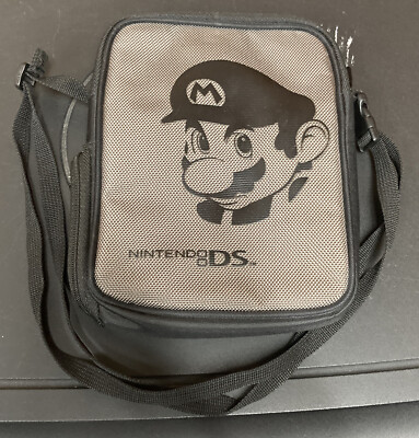 Nintendo DS Carry Case Black and Grey with Mario Pouch Straps Zip 2008 ...