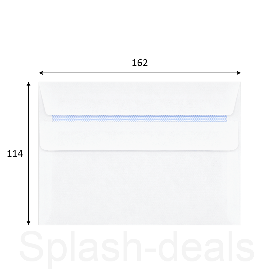 C6 Envelopes Plain White 90 GSM - High Quality Strong Self Seal - 162 x ...