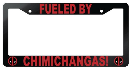 Fueled By Chimichangas Glossy Black Plastic License Plate Frame ...
