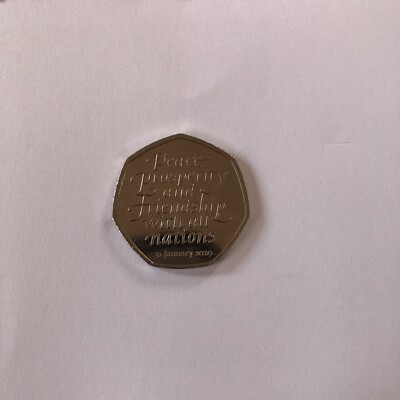 Extremely Rare Brexit 50p Coin Peace Prosperity And Friendship With All ...