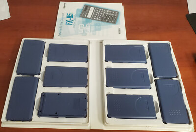 Lot of 10 Casio FX-65 Calculators in Case with Poster, Manuals ...