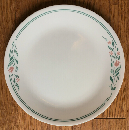 One Vintage Corelle dinner plate w/ Pink Tulip Design - "Rosemarie ...