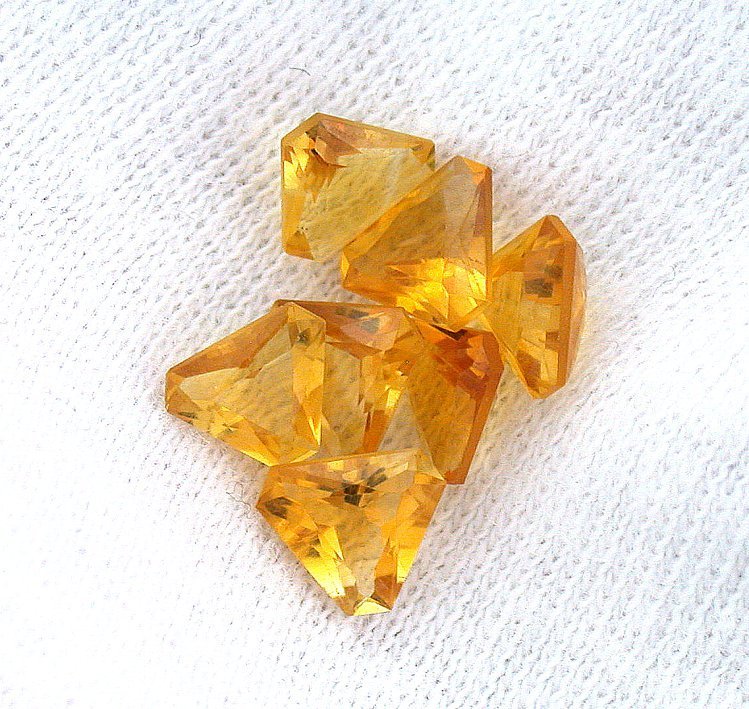 TWO 5mm Trillion Trilliant Triangle Golden Citrine Gem Stone Gemstone ...