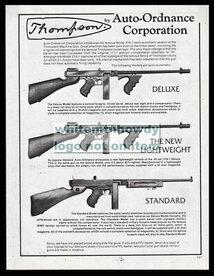 19897 THOMPSON Auto-Ordnance 27A-1 Deluxze Lightweight Standard Rifle ...