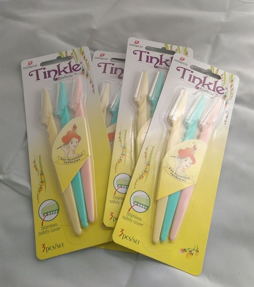 12 PC Dorco Tinkle Eyebrow Face Hair Remover Safety Razor Trimmer ...