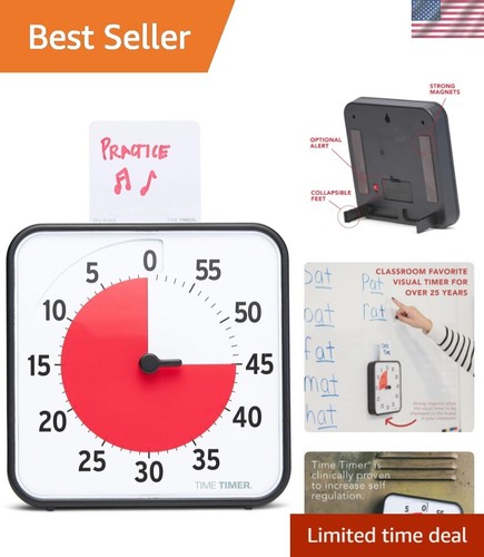 8-Inch Magnetic Visual Timer - Non-Ticking Countdown Clock for Easy ...