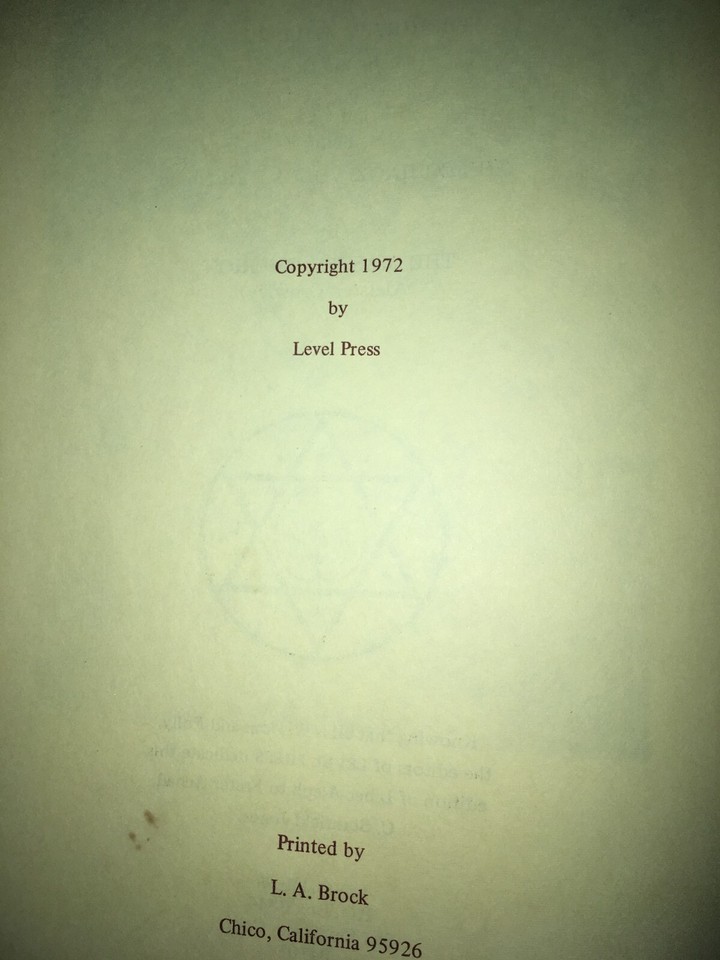 LIBER ALEPH WISDOM OR FOLLY ALEISTER CROWLEY LEVEL PRESS 1972 LARGE ...