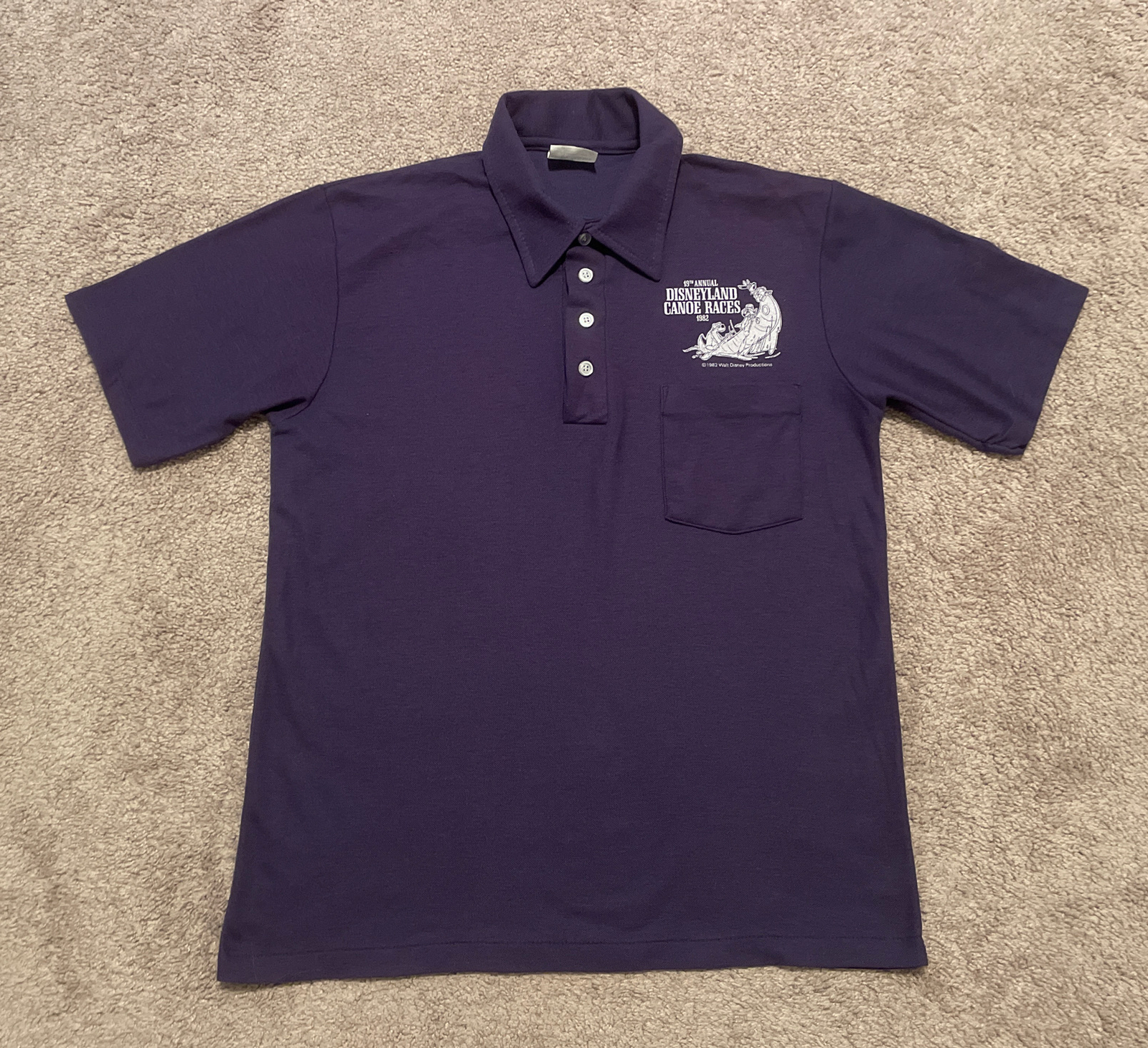 VINTAGE Disneyland Canoe Races Disney Polo Shirt LARG… - Gem