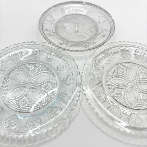 Early American Lacey Cut Glass Butter Pats 3 Pieces VINTAGE EAGP | eBay