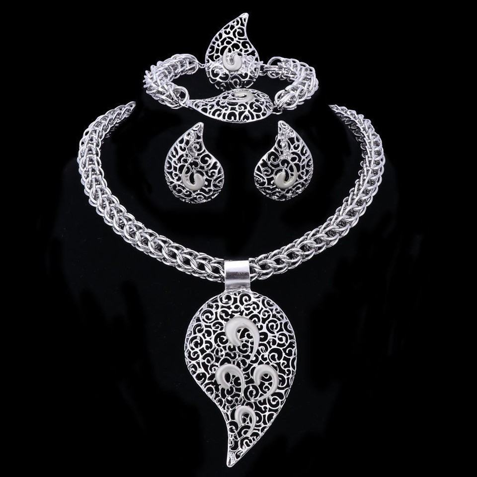 Gold Plated Water Drop with Thick Box Chain 4 pieces Jewelry Set | eBay