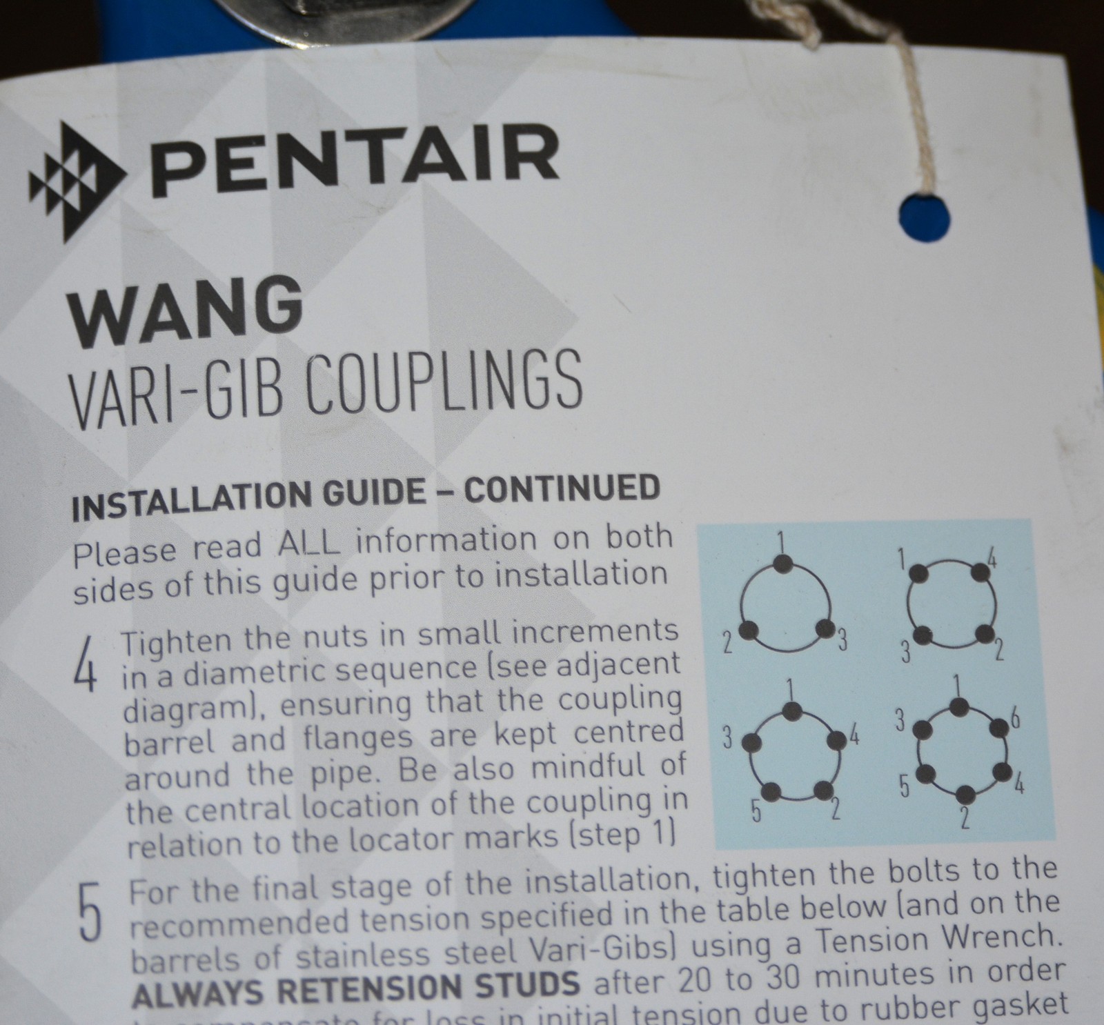 Pentair WANG Dn100 Vari Gib Gibault Pipe Coupling KVO 109-133 / 130915 ...