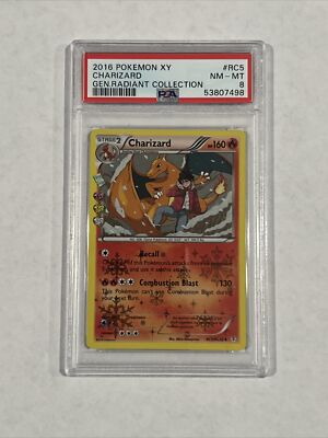 PSA 8 NM-MT Charizard Radiant Collection Generations RC5 2016 Pokemon ...