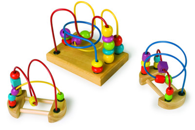 WOOD and METAL BEAD RUN ROLLER COASTER SET OF 3 DIFFERENT SIZES ...