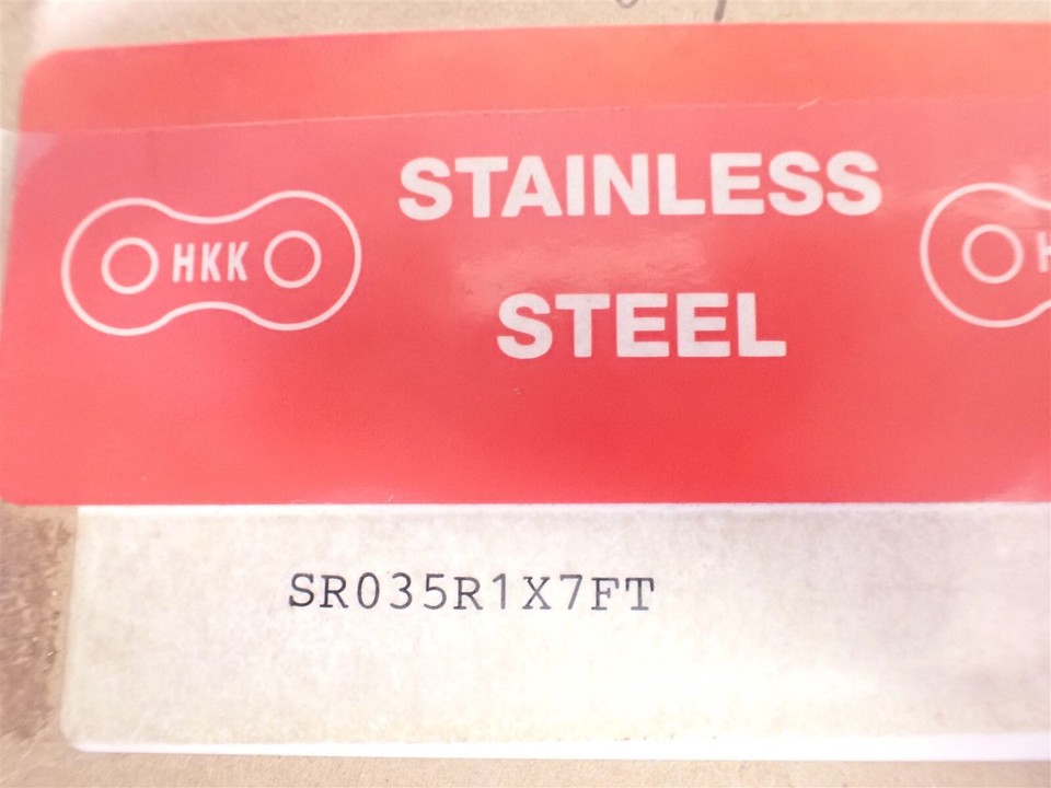 NEW HKK Chain SR035R1X7FT Stainless Steel 3/8"P 7 Foot Roller Chain ...