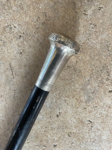 Antique Walking Stick Dress Cane Hallmarked Silver Pommel Top by ...
